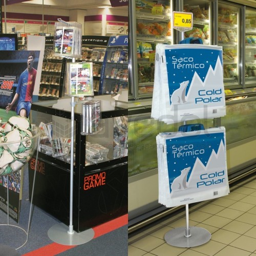 Poster Stand para Folhetos e Informativos Cor Cinza RAL9006